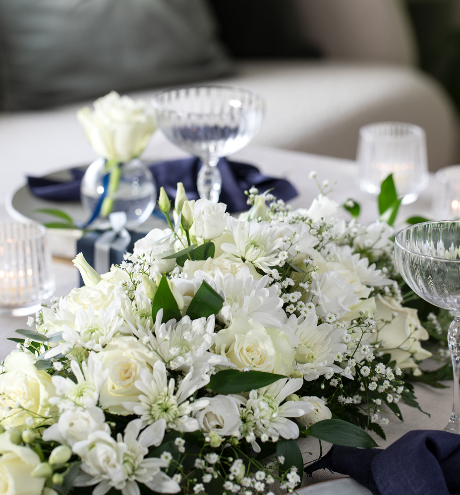 Bestill Hvit avlang borddekorasjon medium | Mester Grønn