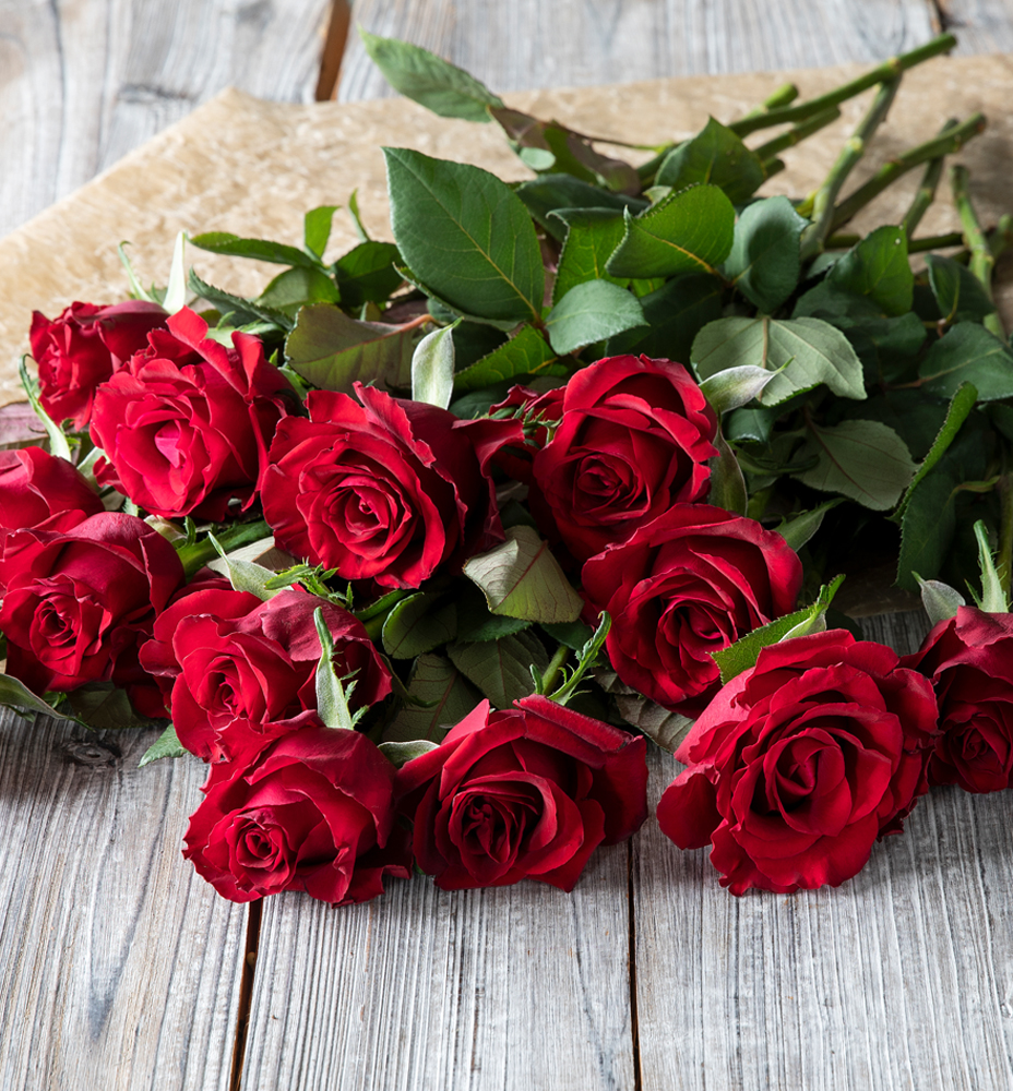 Bestill Røde roser - Mester Grønn