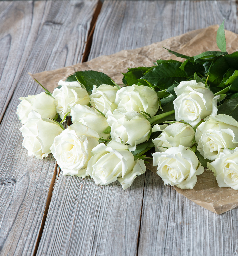Bestill Hvite roser - Mester Grønn